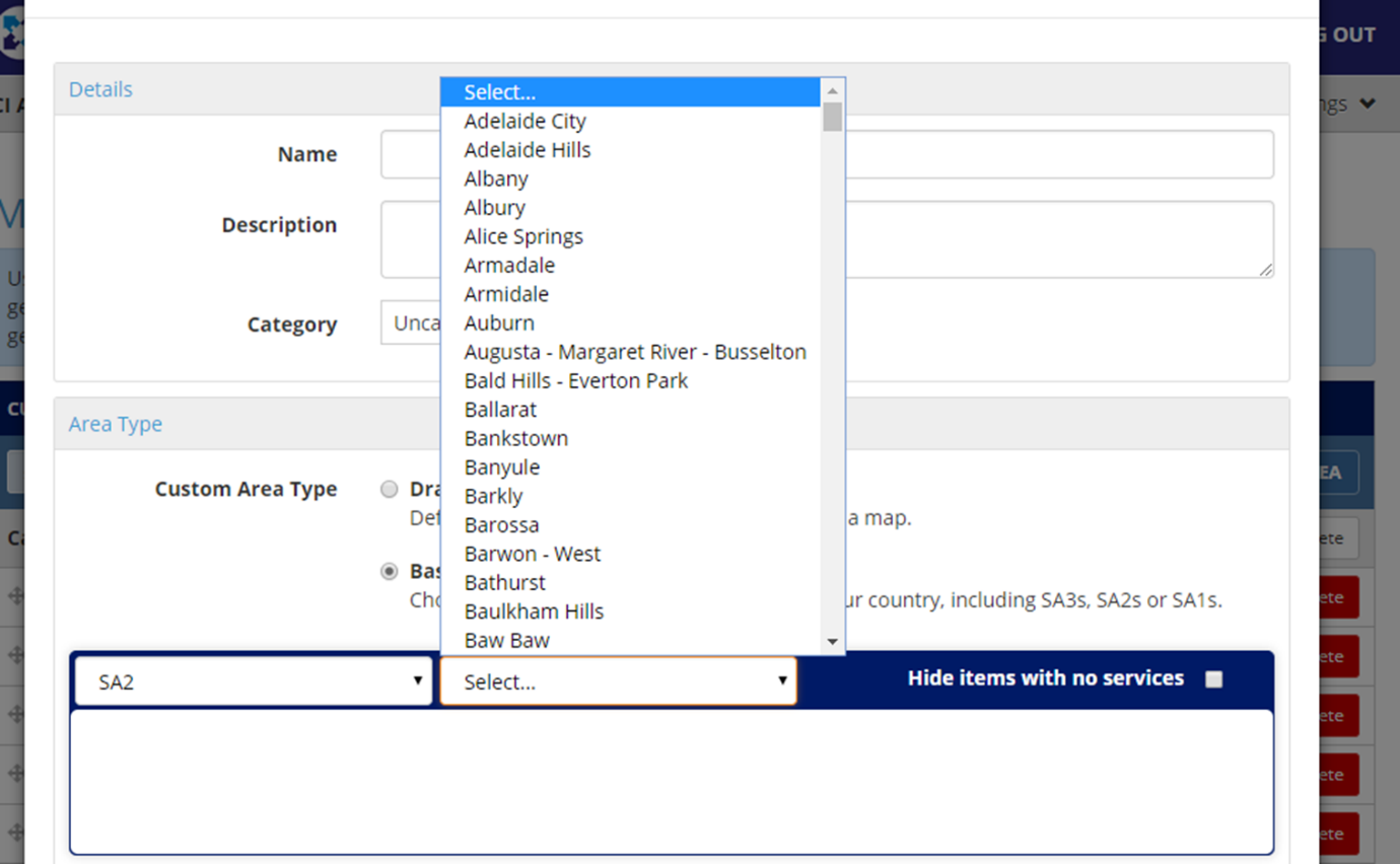 Add A New Custom Area Community Insight Australia
